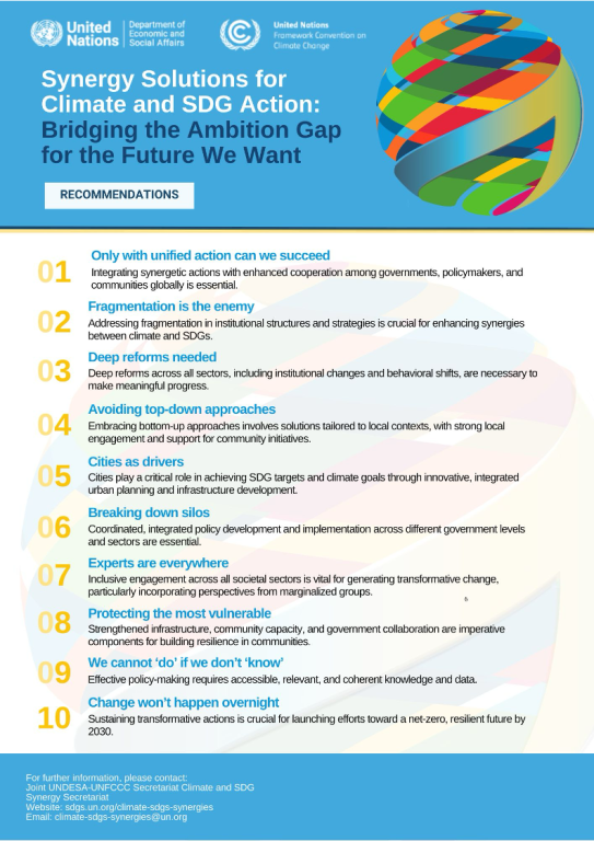 Synergy Solutions for Climate and SDG Action: Bridging the Ambition Gap ...